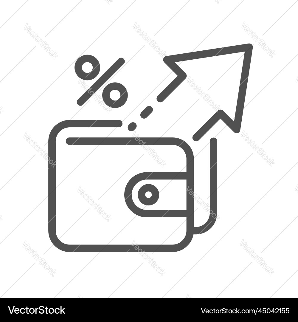 Inflation line icon devaluation of savings long Vector Image