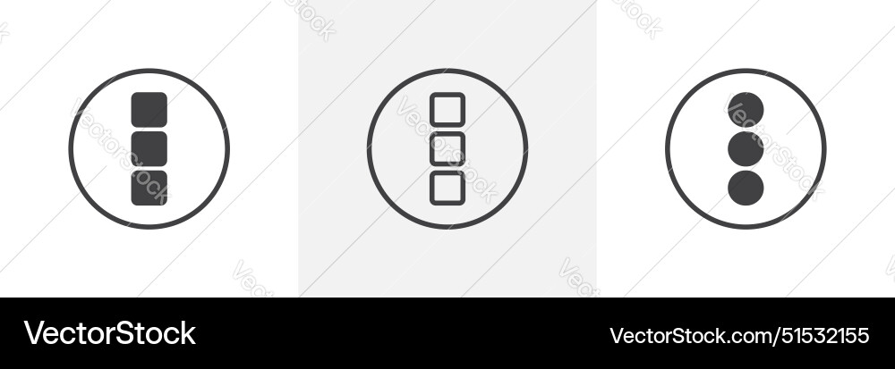 Menu dots icon set more apps symbol Royalty Free Vector