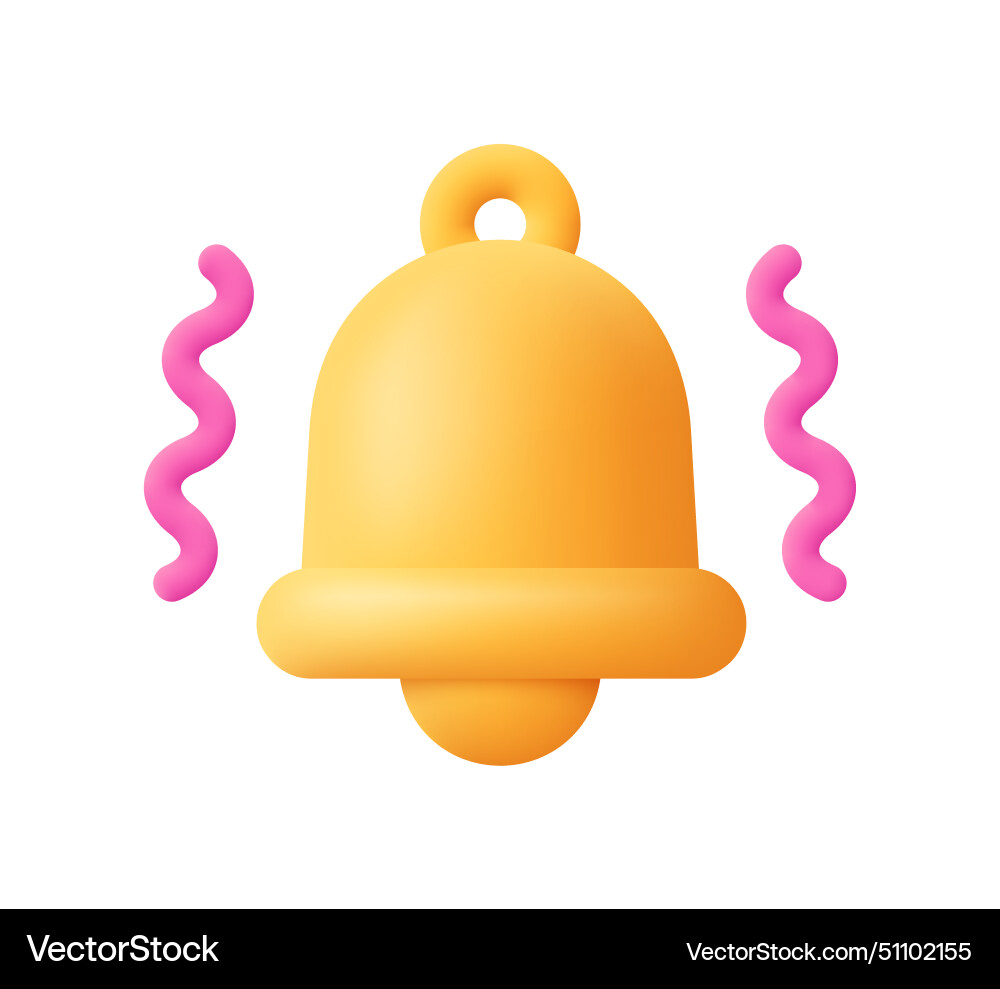 Notification ringing bell with vibration sign Vector Image