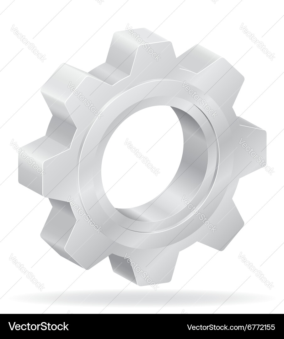 Realistic Gear Icon Royalty Free Vector Image - VectorStock