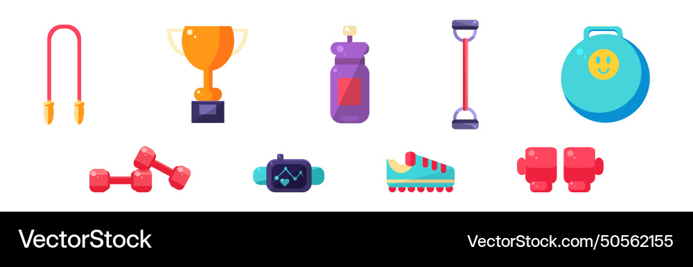 Sport gym object and equipment flat icon Vector Image
