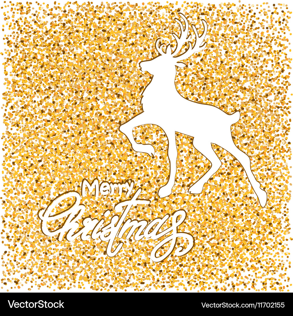 White deer on gold Royalty Free Vector Image - VectorStock