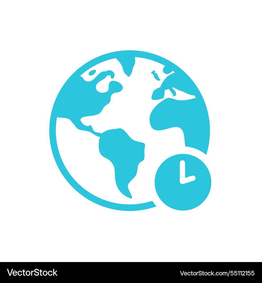 World time zone icon isolated on white Royalty Free Vector