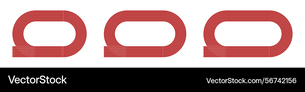 Athletic track field stadium with running lanes Vector Image