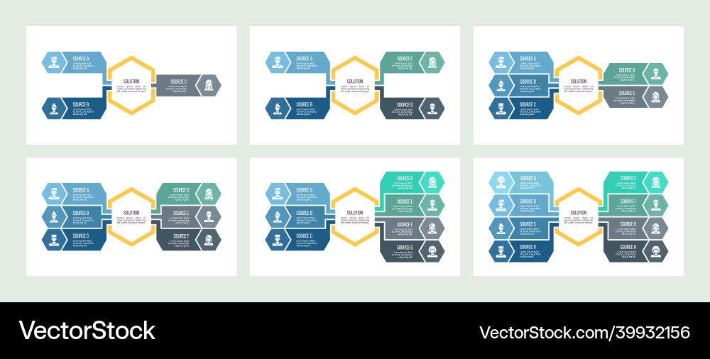 Business infographic organization chart with 3 4 Vector Image