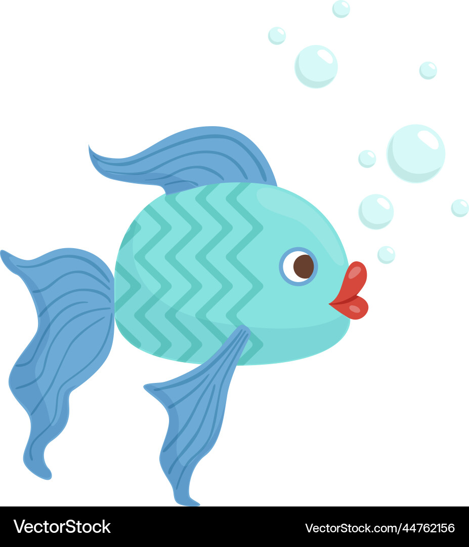Cartoon fish swimming underwater blue ocean Vector Image