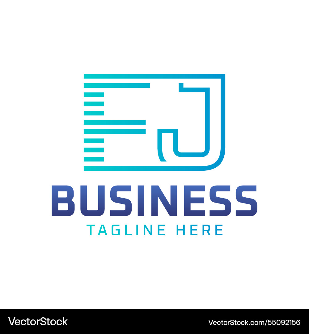 Fj logo design sleek modern letter Royalty Free Vector Image