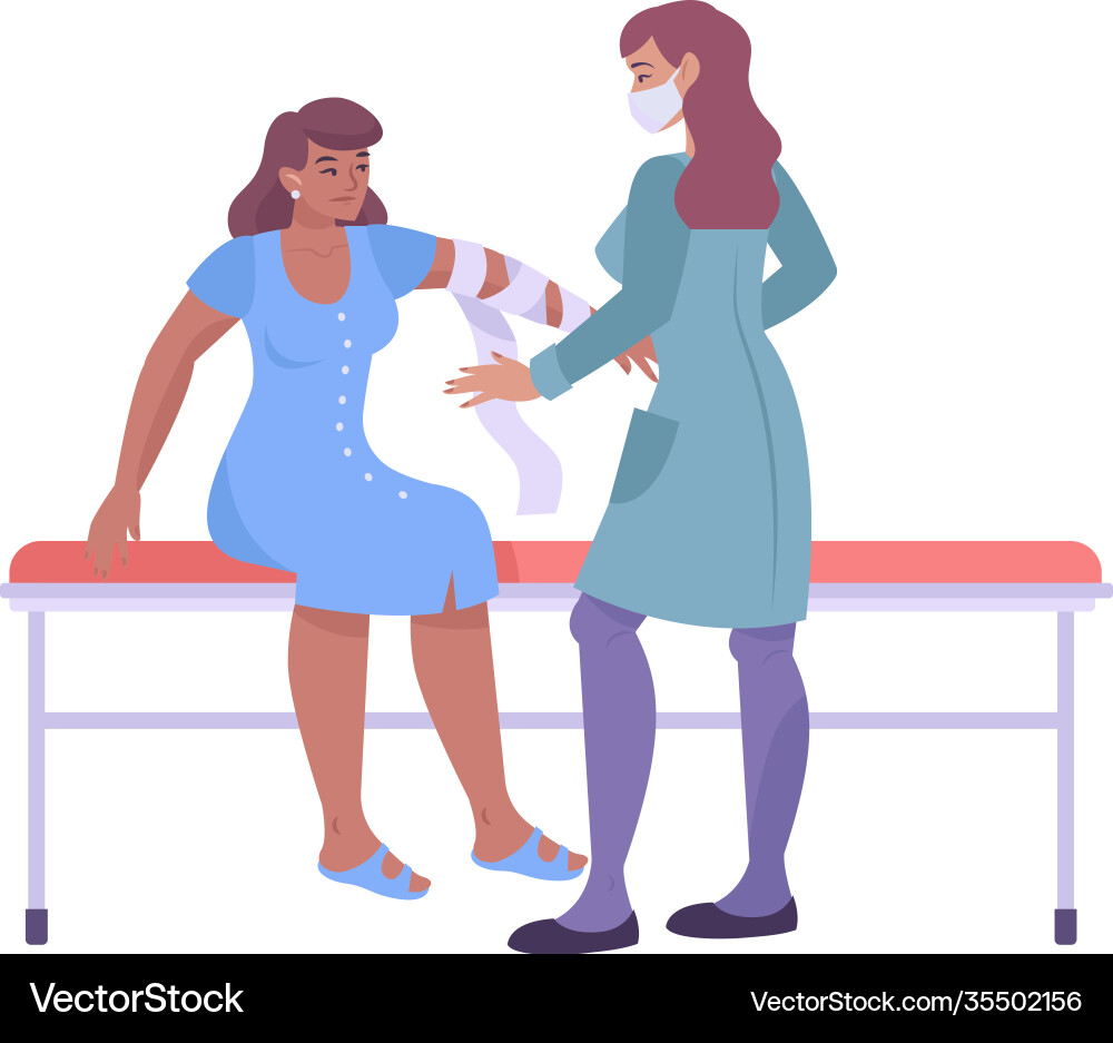 Medical bandage flat composition Royalty Free Vector Image