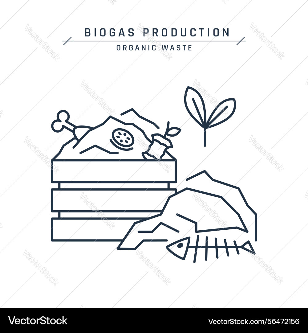Organic waste icon box with food and dung Vector Image