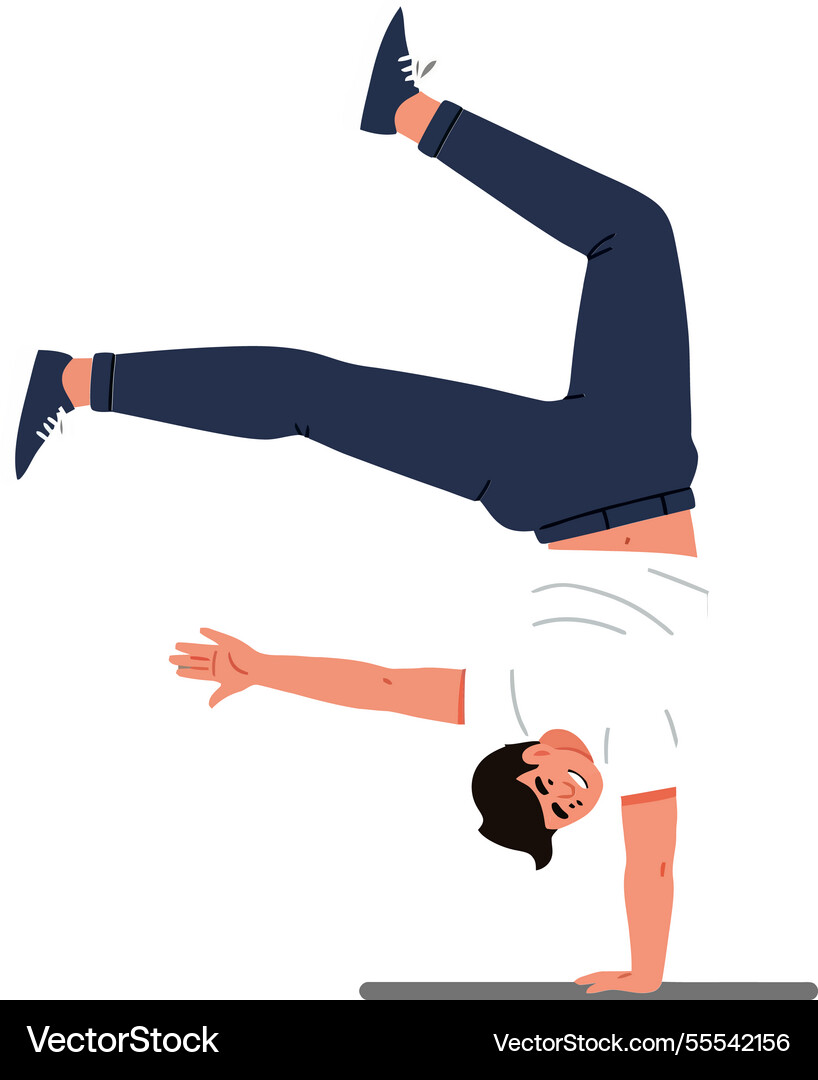Person performing a handstand in flat style Vector Image