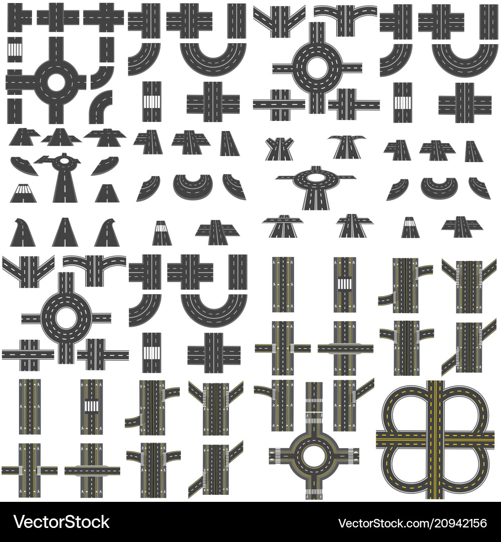 Road Interchange Sections Royalty Free Vector Image