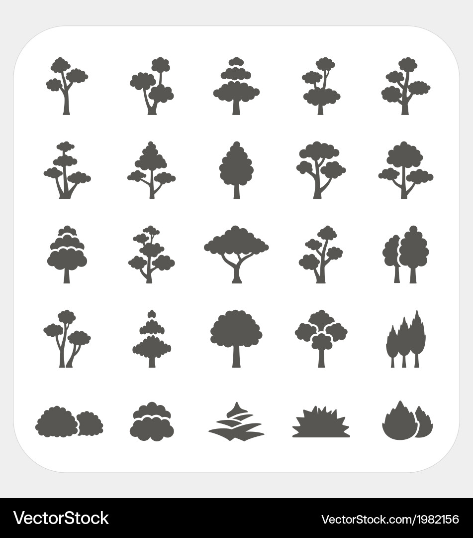 Tree icons set Royalty Free Vector Image - VectorStock