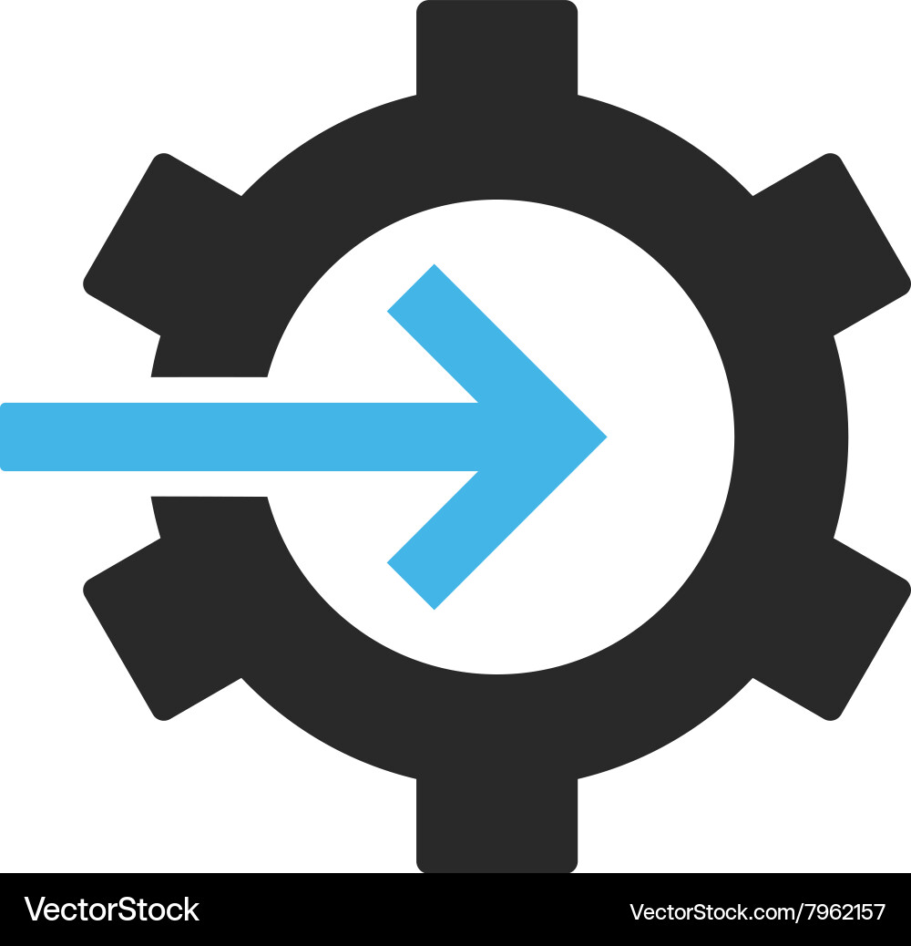 Cog integration flat pictograph Royalty Free Vector Image