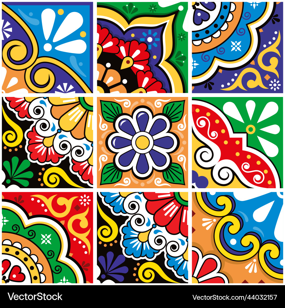 Colorful Talavera Tile Pattern Royalty Free Vector Image