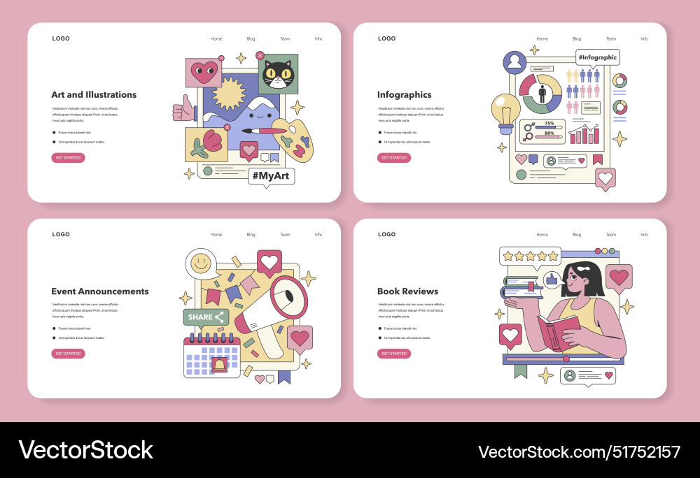 Digital creative set flat Royalty Free Vector Image