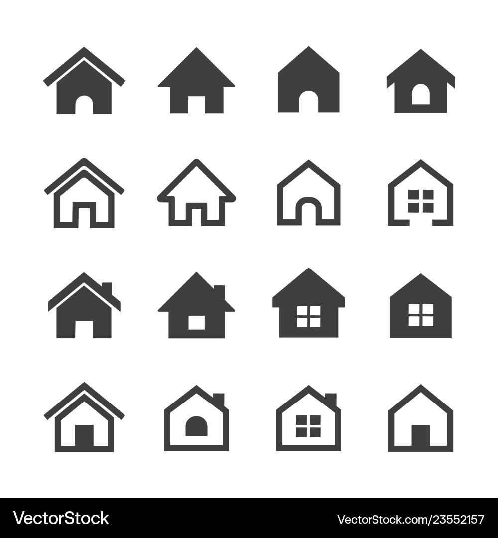 House icons set Royalty Free Vector Image - VectorStock