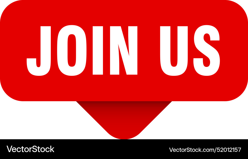 Join us sticker sign on transparent Royalty Free Vector