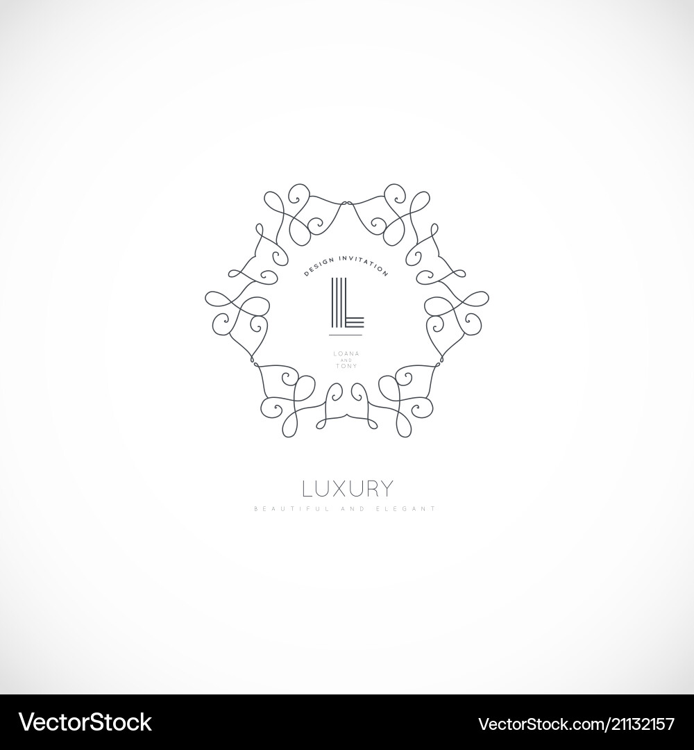 Luxury monogram logo Royalty Free Vector Image