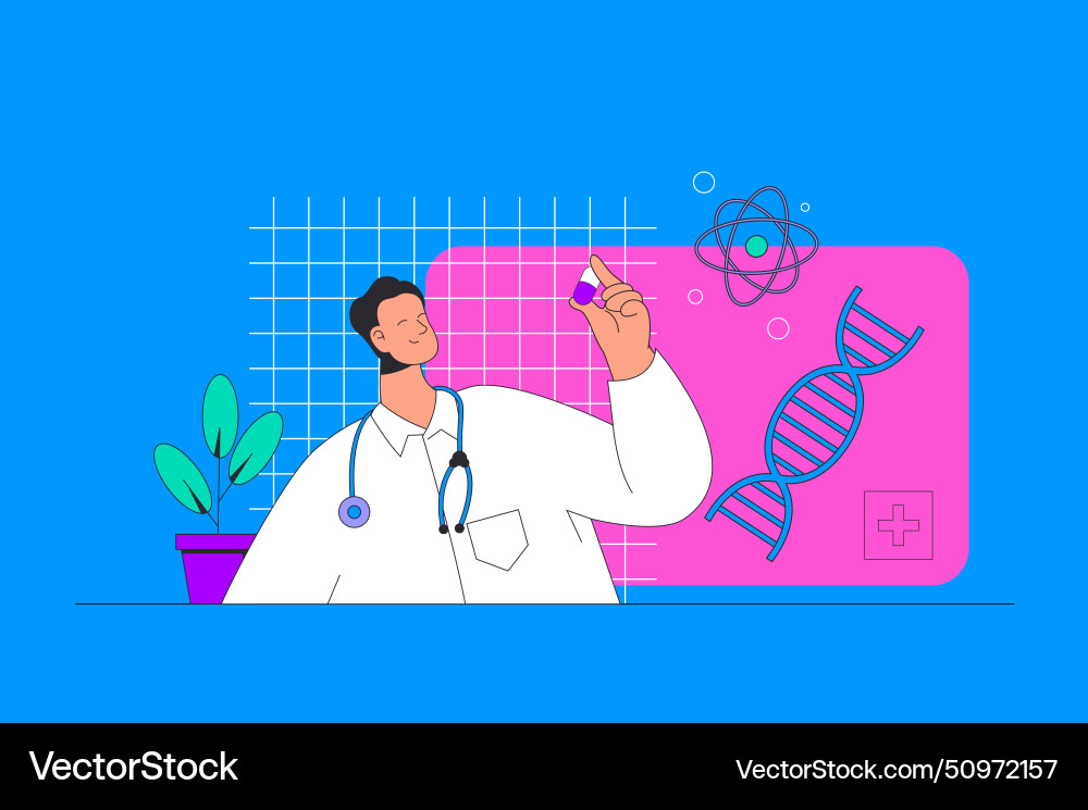 Medical concept in modern flat design for web Vector Image