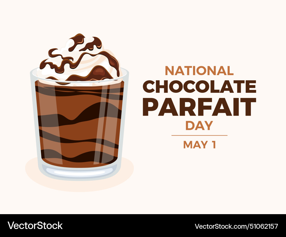 National chocolate parfait day poster Royalty Free Vector