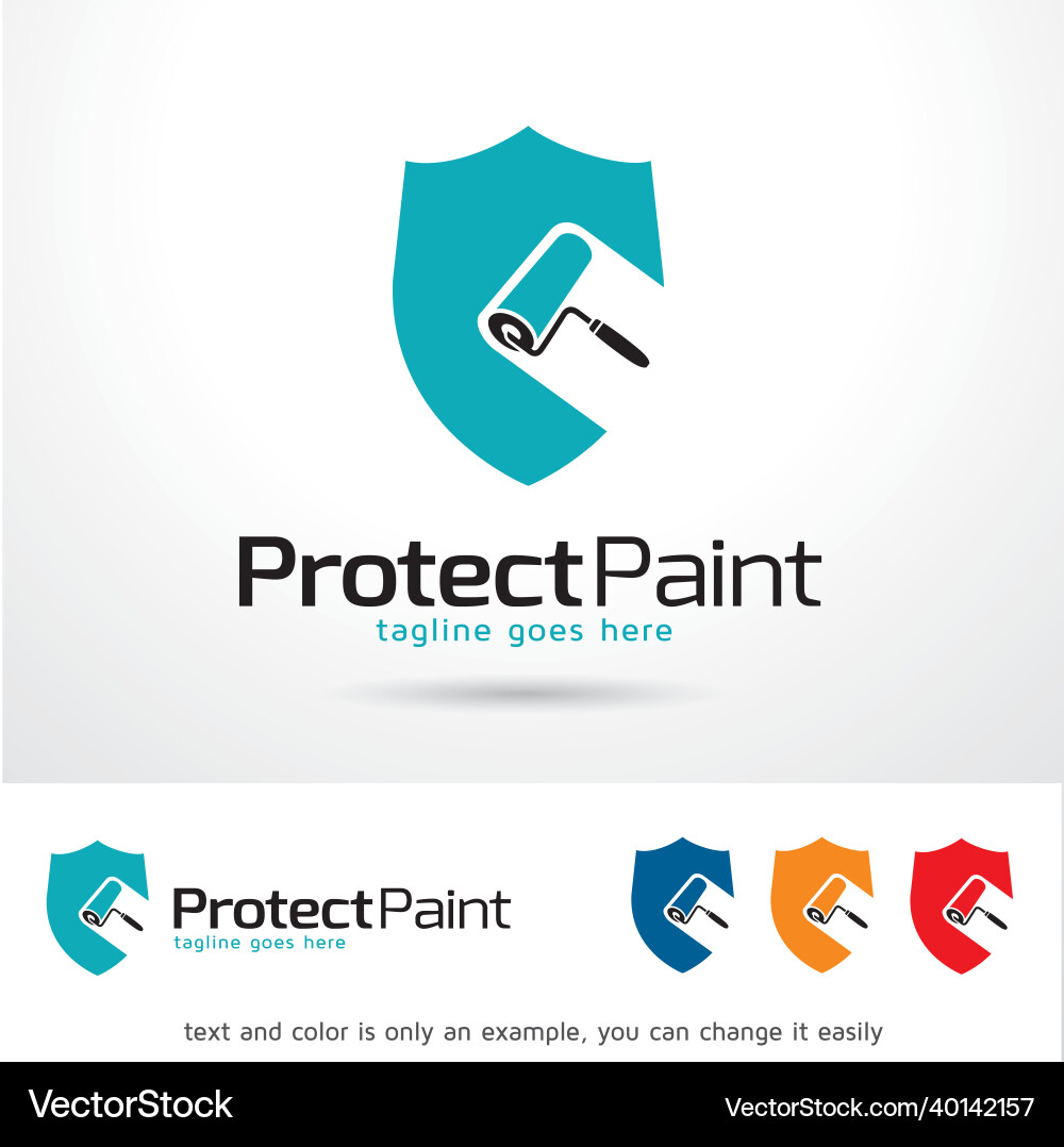 Protect paint logo template Royalty Free Vector Image