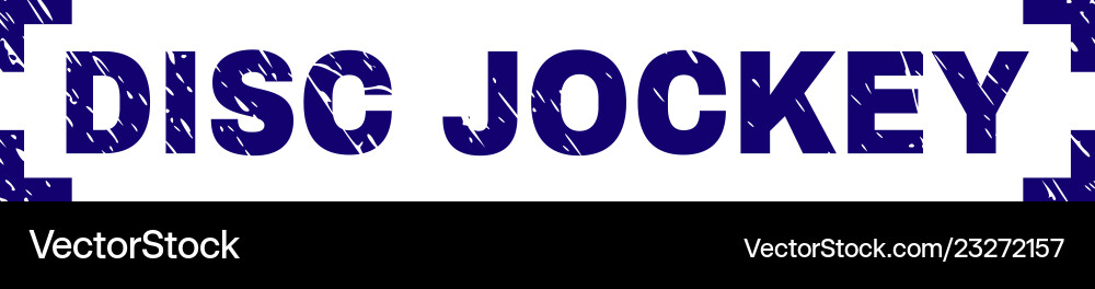 Scratched textured disc jockey stamp seal between Vector Image