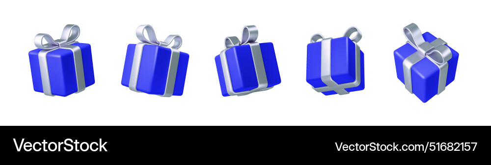 Set of realistic 3d render gift boxes Royalty Free Vector