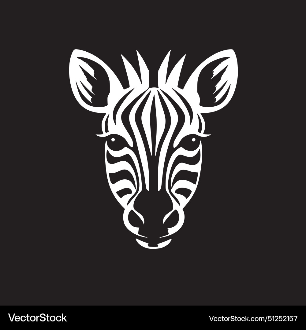 Zebra baby - minimalist and flat logo Royalty Free Vector