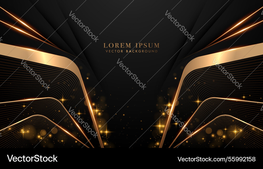 Abstract black and gold geometric shapes Vector Image