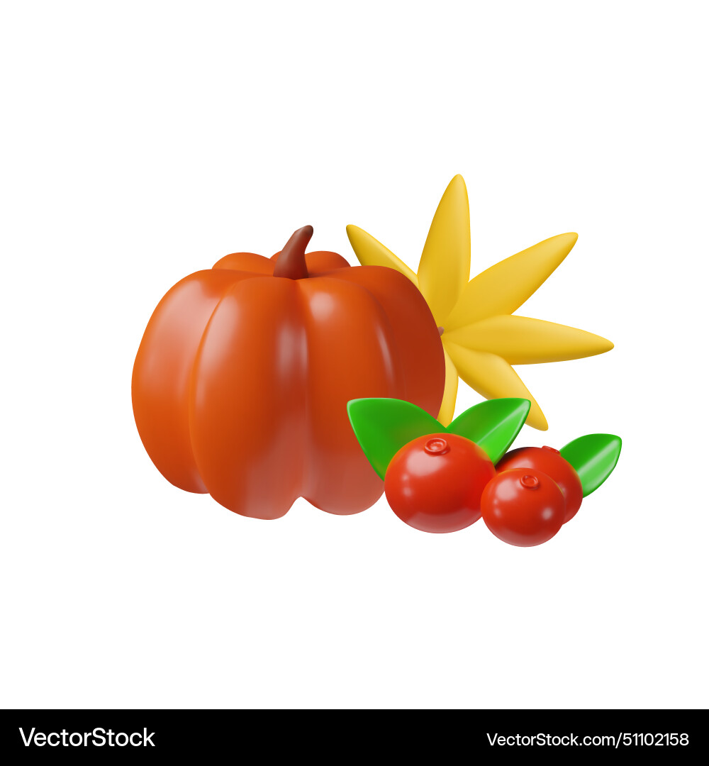 Autumn harvest 3d icon Royalty Free Vector Image