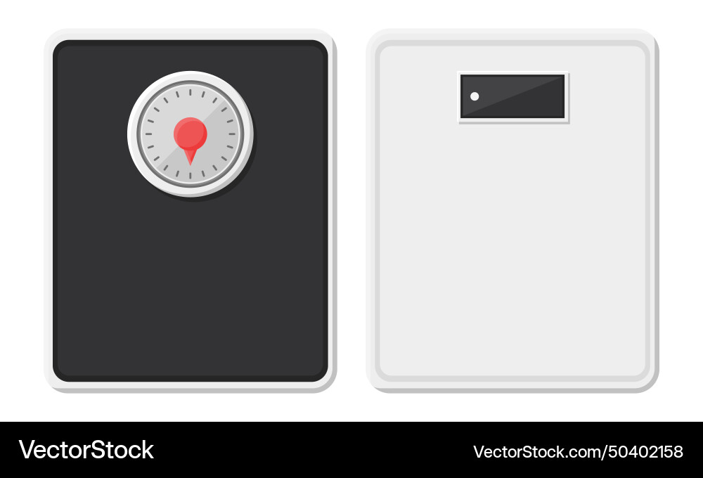 Black and white weight scale device Royalty Free Vector