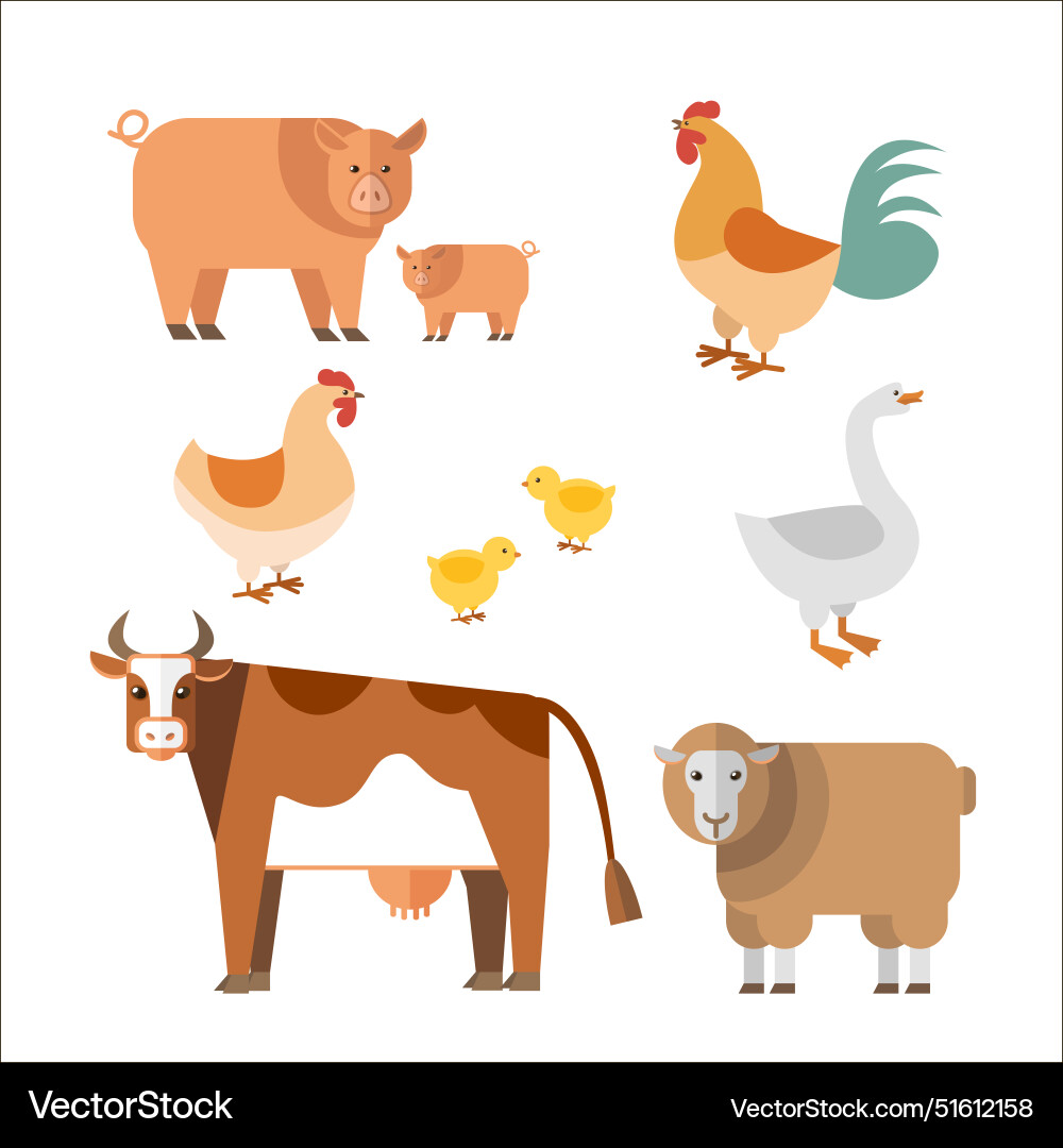 Farm animals Royalty Free Vector Image - VectorStock