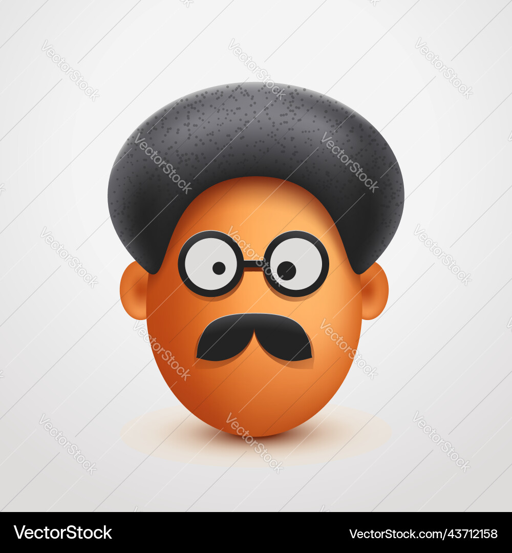 Front adult egg face with afro haircut Royalty Free Vector