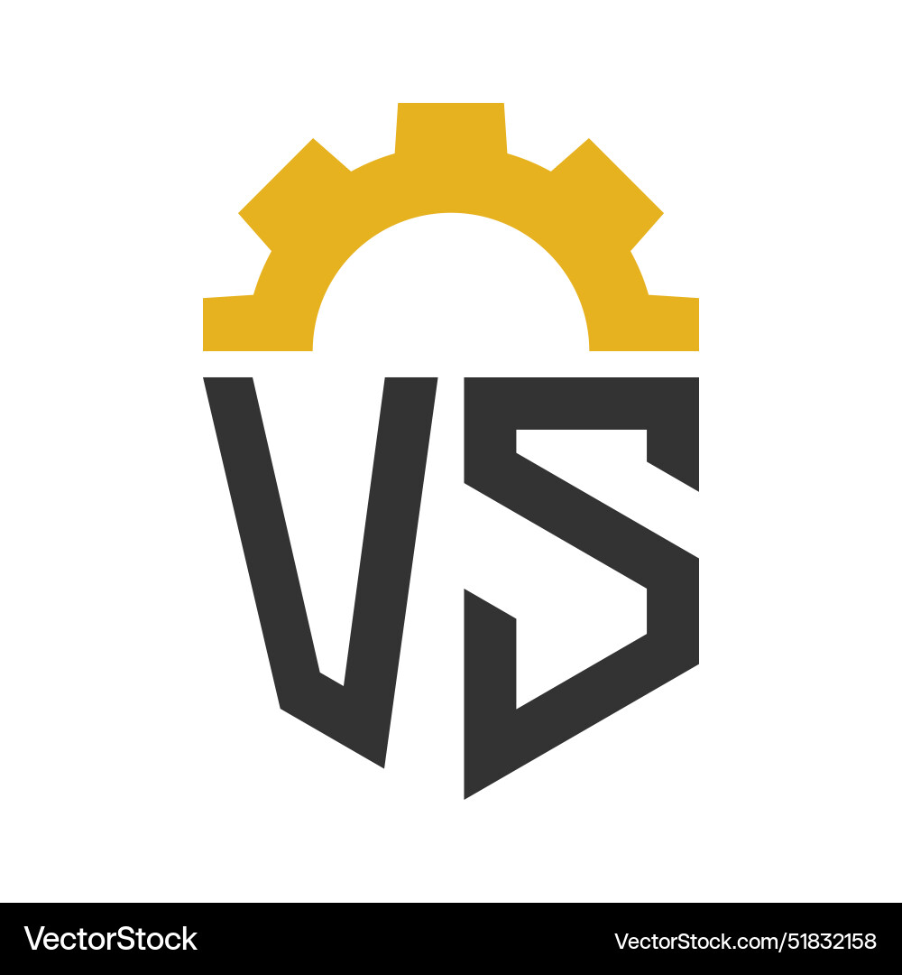 Letter vs gear logo design for service center Vector Image