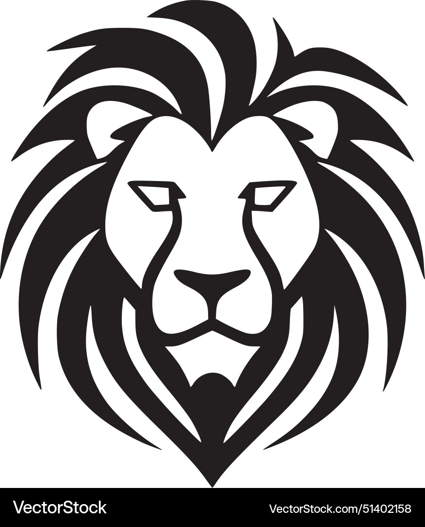 Lion - black and white Royalty Free Vector Image