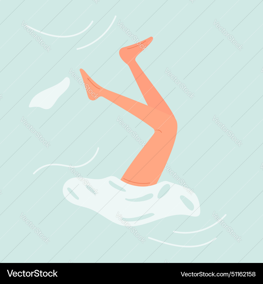 Minimalist of legs kicking upward Royalty Free Vector Image