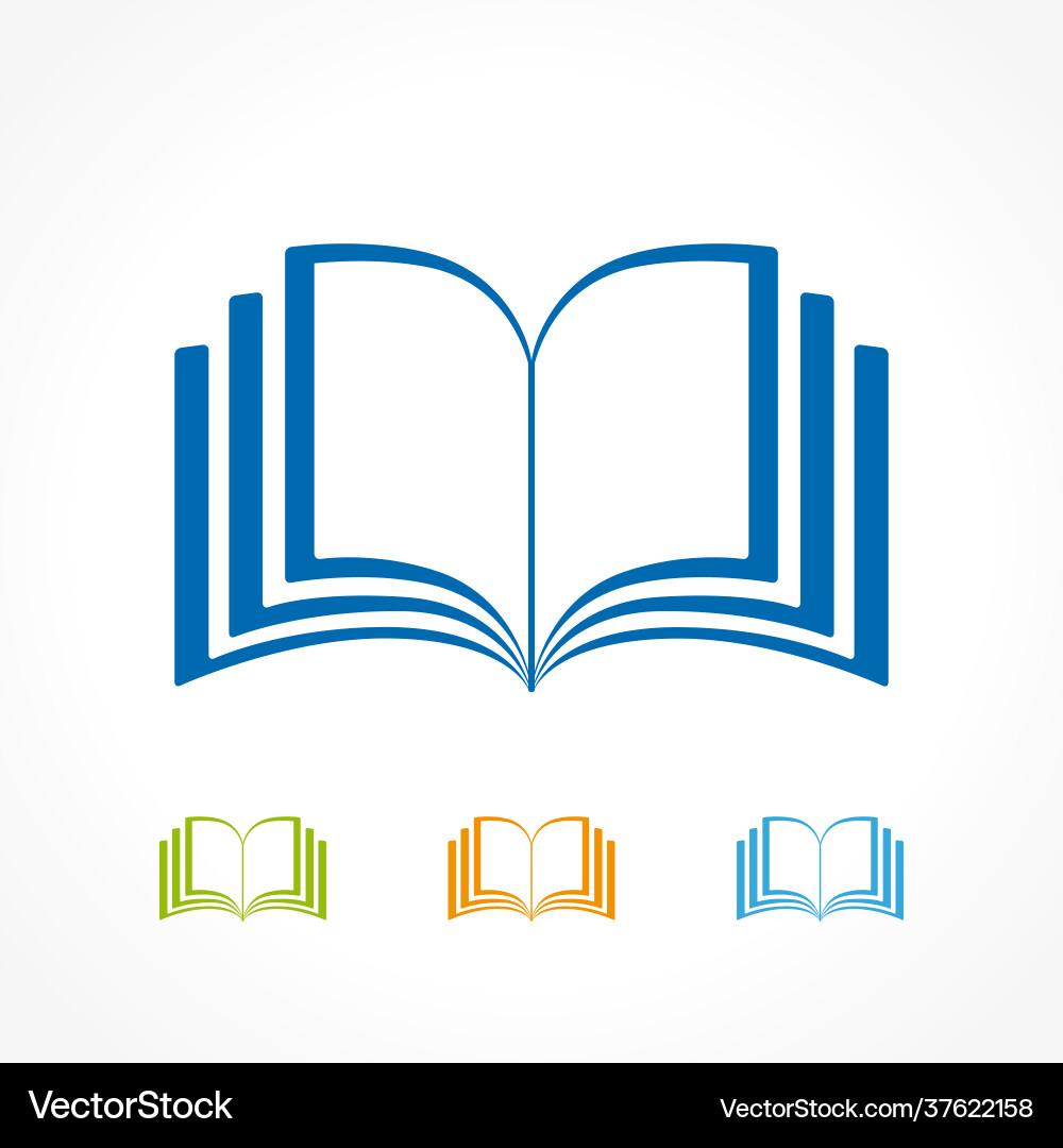 Open book icon collection Royalty Free Vector Image