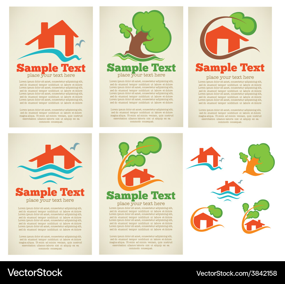 Property cards Royalty Free Vector Image - VectorStock