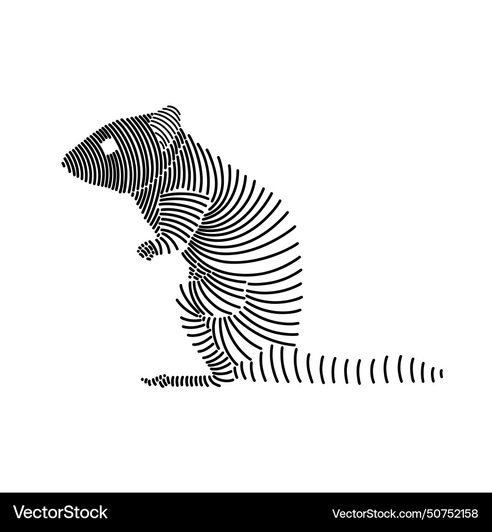 Simple line art of a chipmunk 1 Royalty Free Vector Image