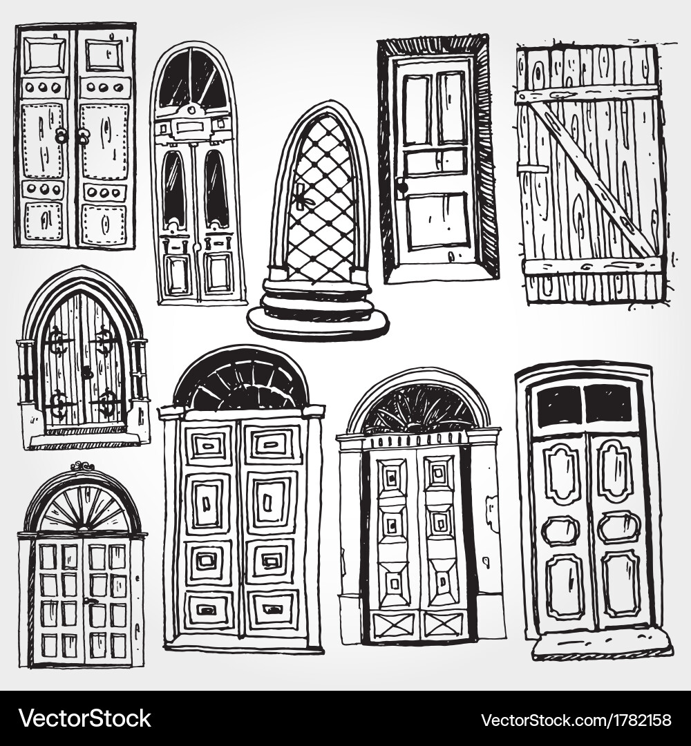 Vintage Doors Collection Royalty Free Vector Image