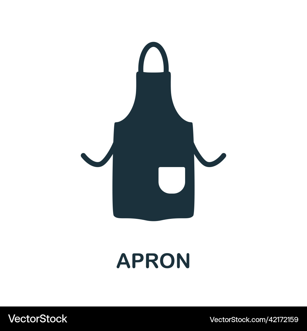 Apron icon monochrome simple Royalty Free Vector Image