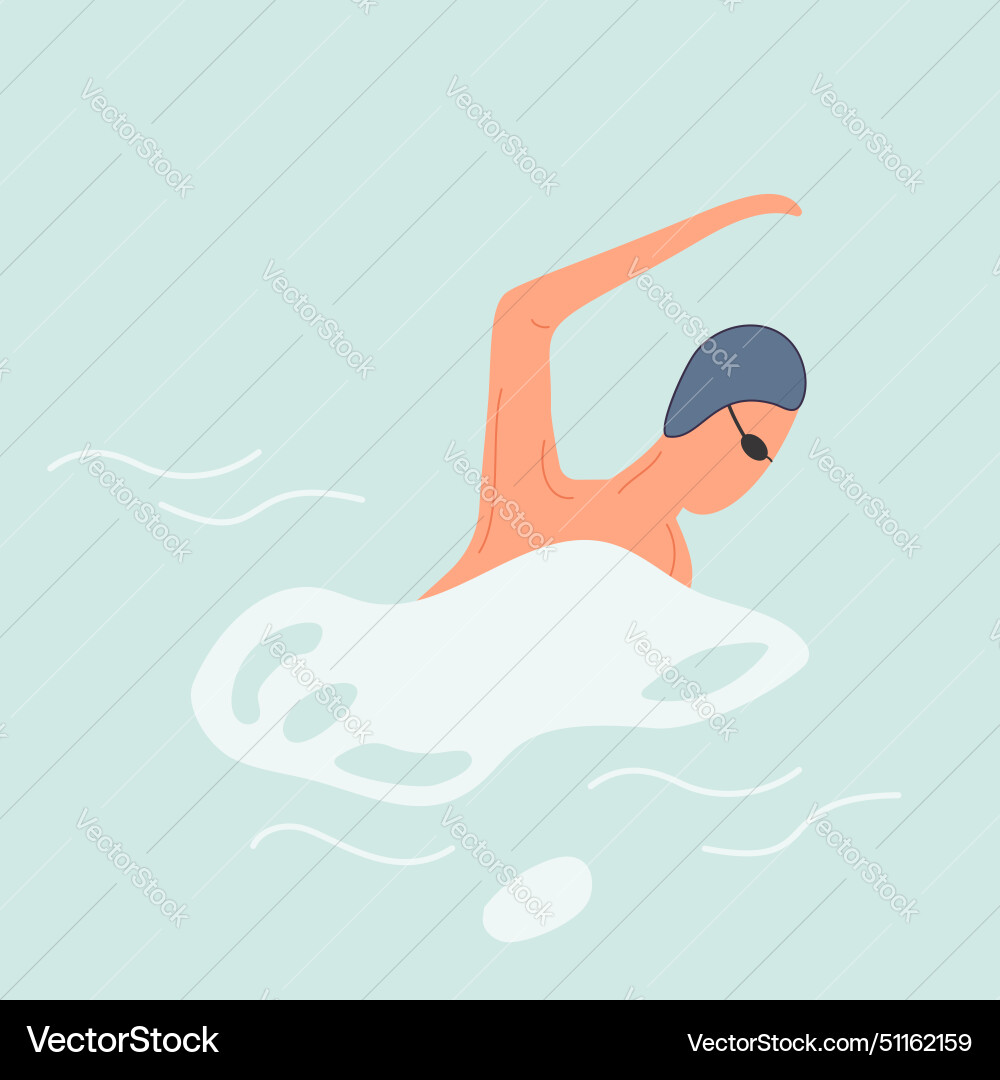 Artistic of swimmer in blue water Royalty Free Vector Image