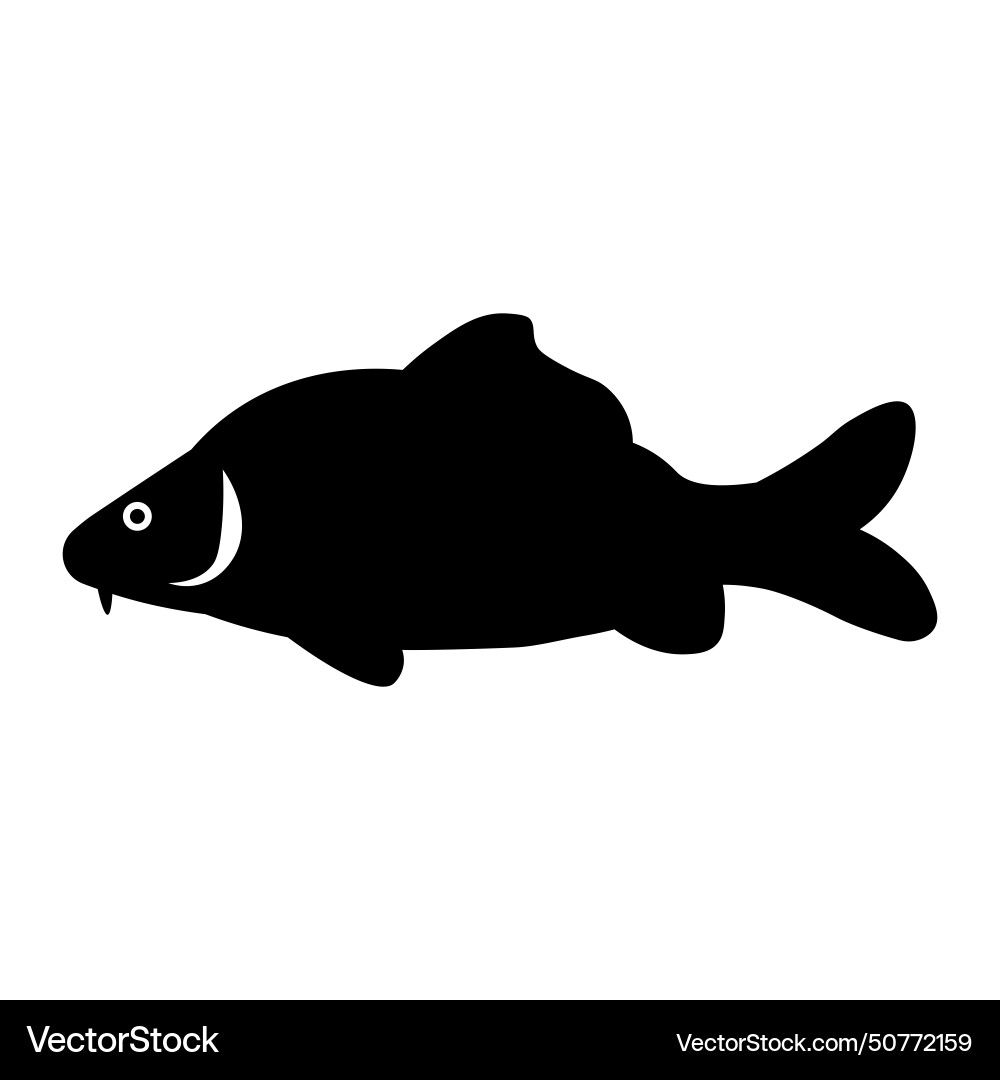 Black carp icon on white background Royalty Free Vector
