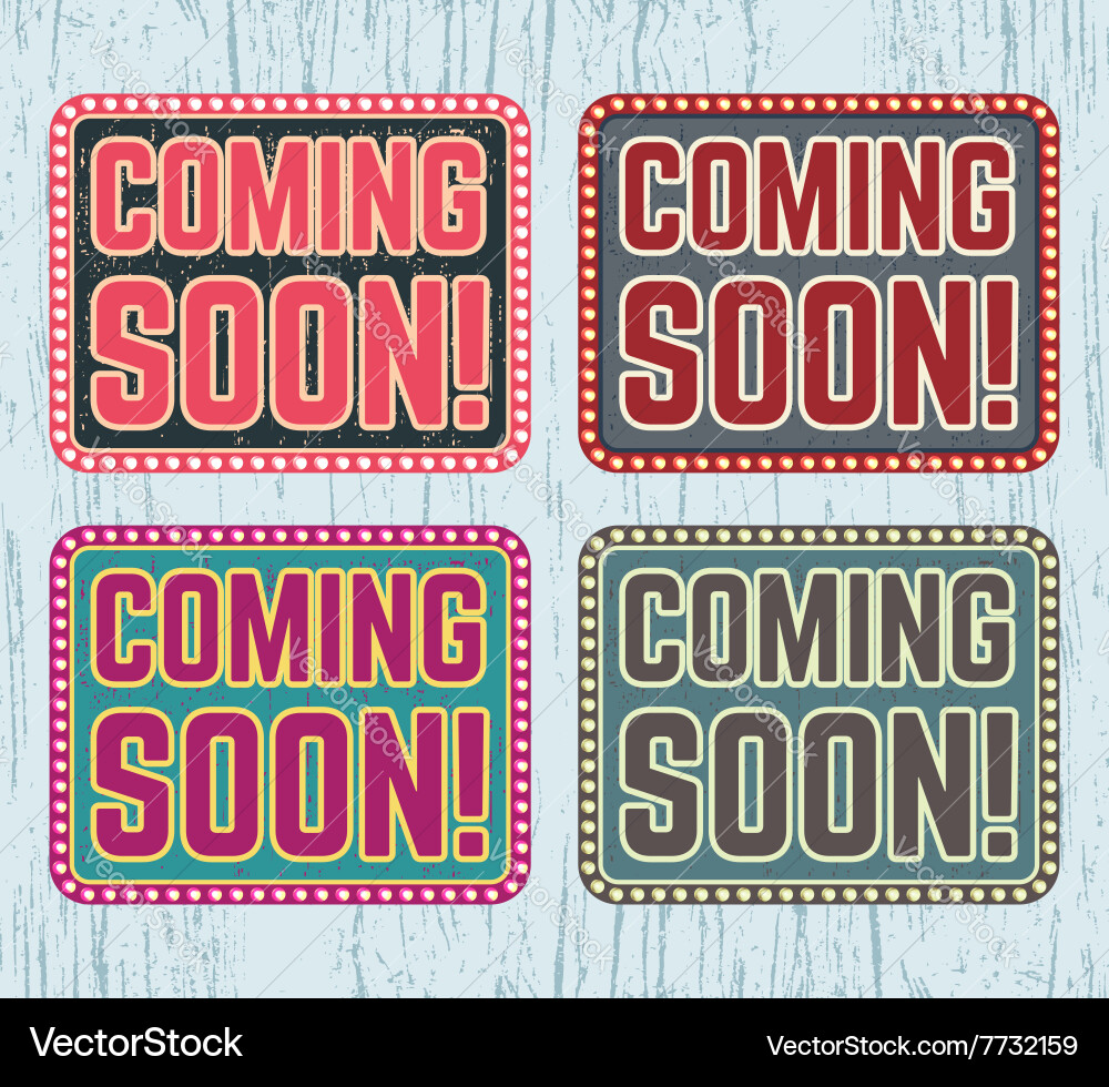 Coming soon signboard Royalty Free Vector Image