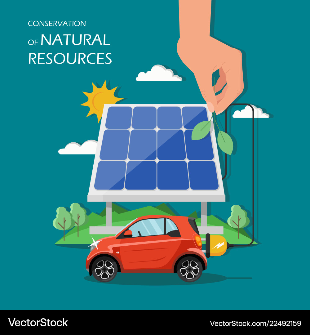 Conservation of natural resources flat Royalty Free Vector