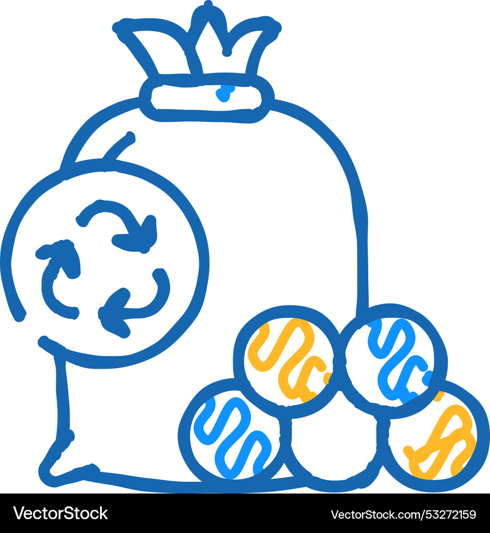 Drying balls zero waste icon doodle Royalty Free Vector