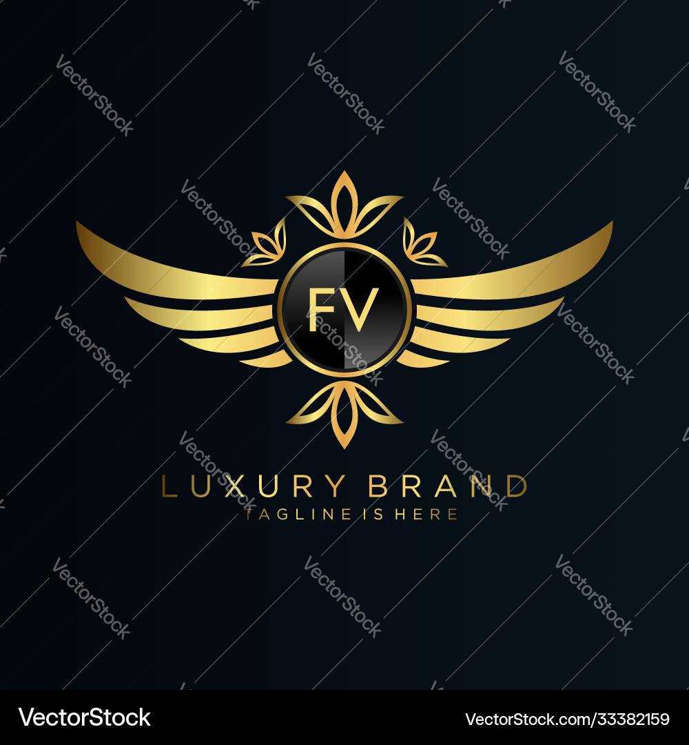 Fv letter initial with royal templateelegant Vector Image