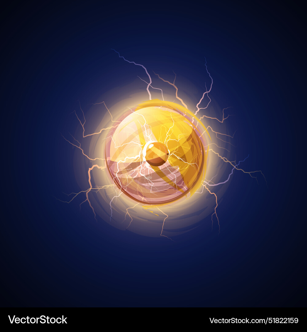 Golden magic plasma ball Royalty Free Vector Image
