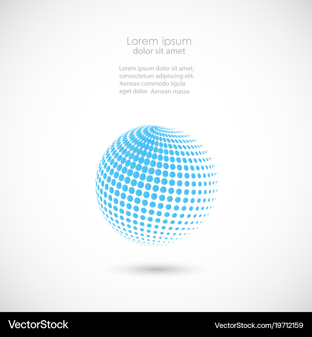 Halftone blue spheres Royalty Free Vector Image