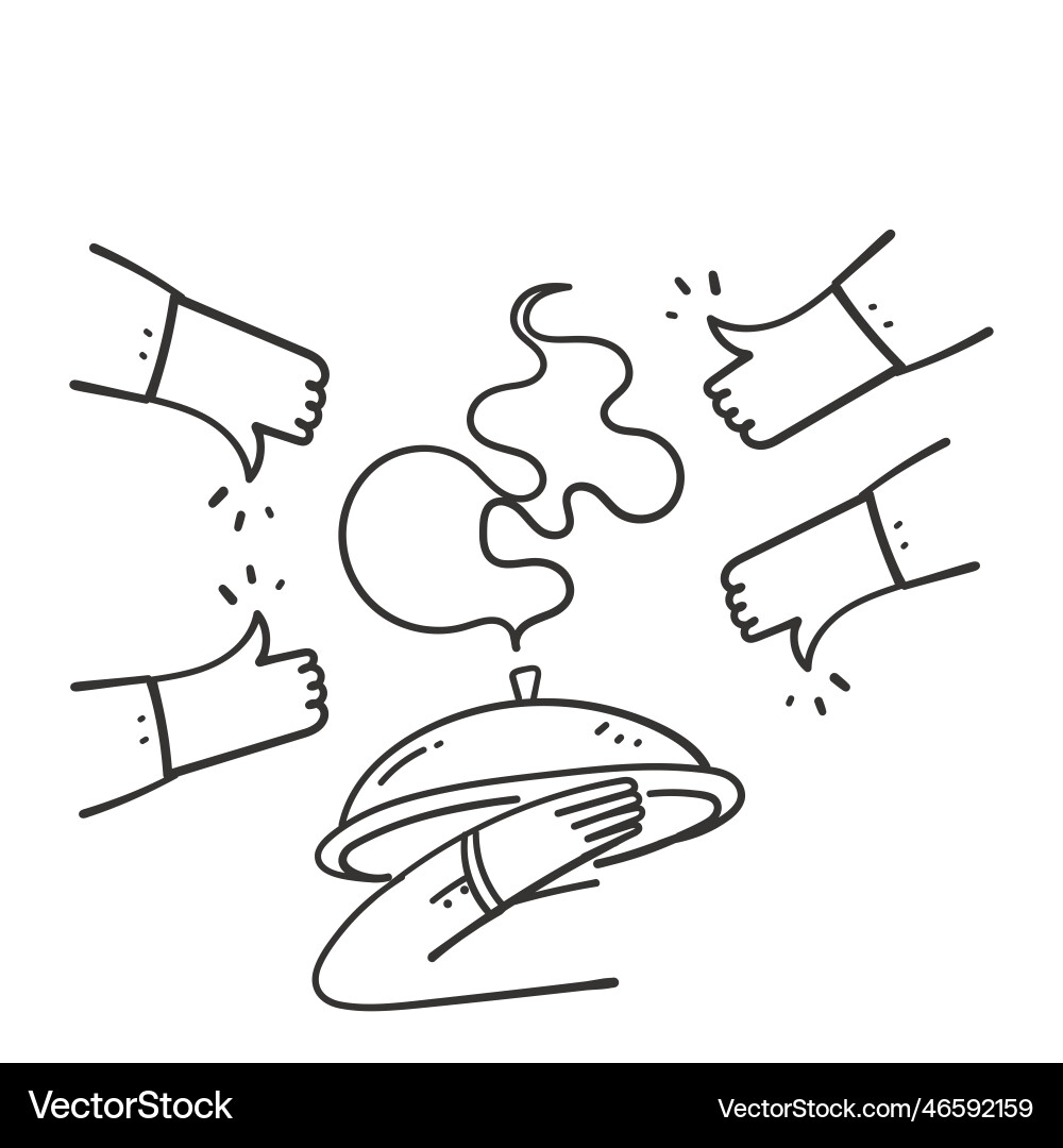 Hand drawn doodle food culinary like or dislike Vector Image